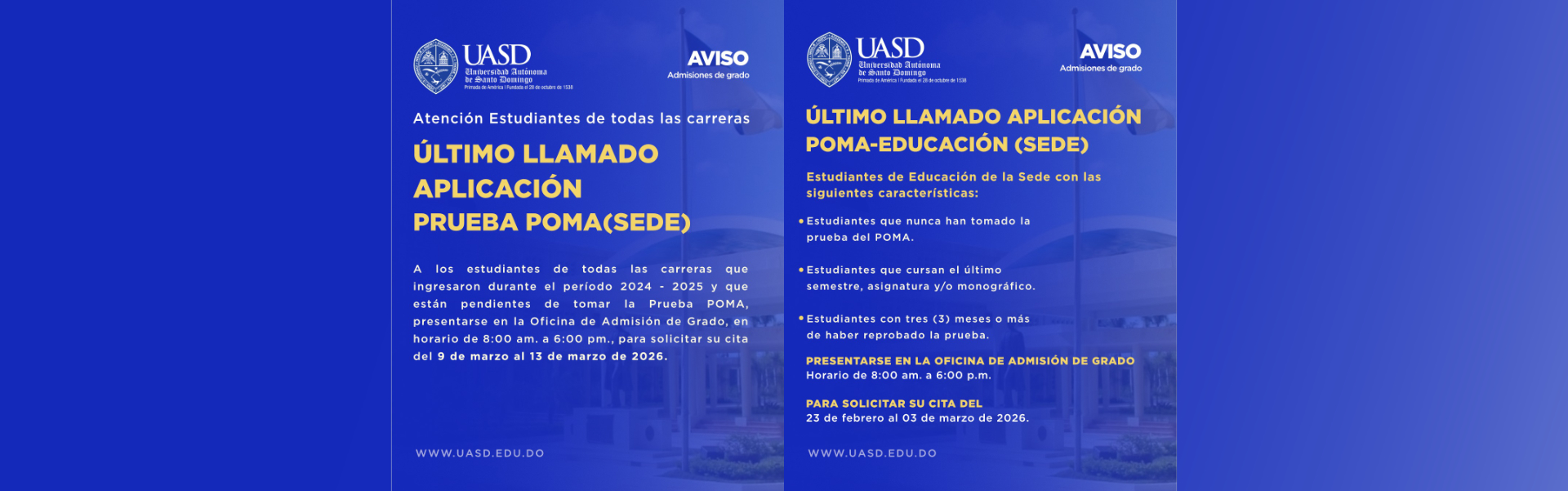 UASD | Admisiones de Grado